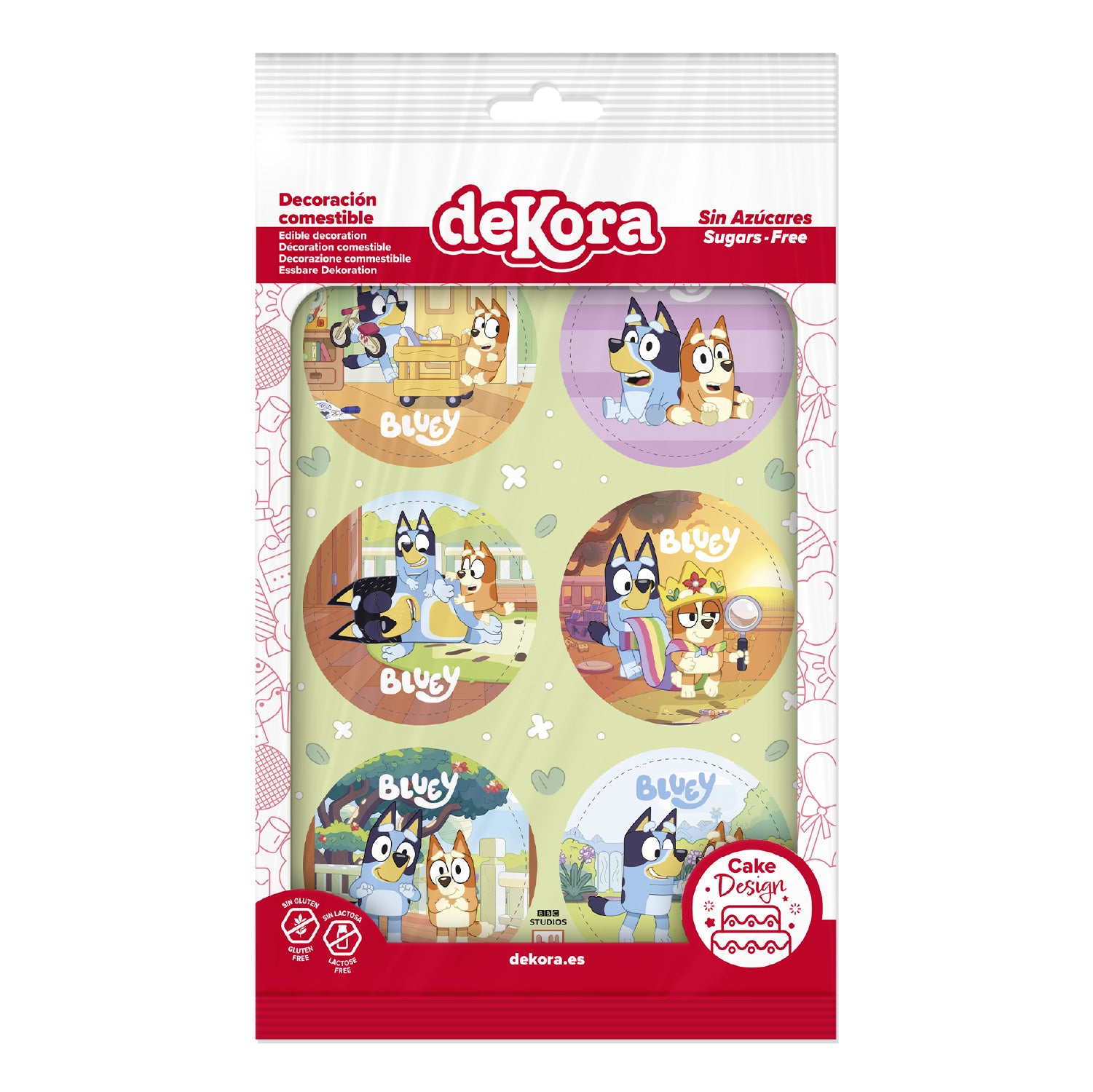 MIX DISCOS COMESTIBLES BLUEY Y BINGO ZERO 6U Ø5,8CM A5